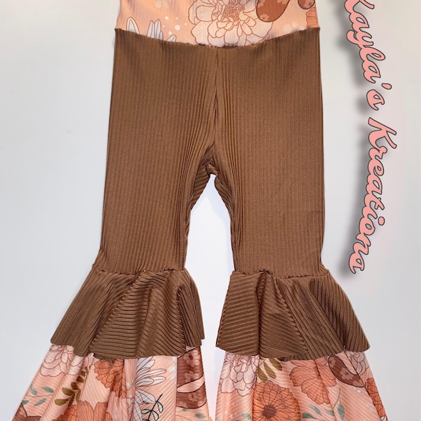 Flare Leggings Pattern, Flared Pants Pattern PDF, Girls Bell Bottom ...