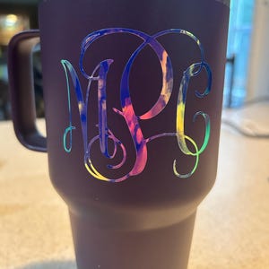 Flower Monogram Name Decal Sticker, Personalized Custom Name Vinyl ...