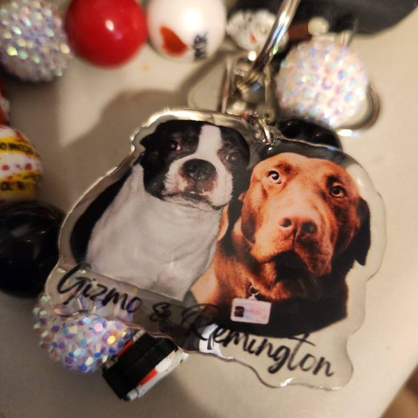 Custom Pet Photo Keychain, Acrylic Keychian, Dog Portrait Keychain ...