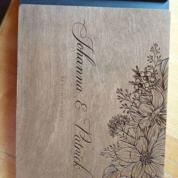 Please Sign Our Guest Book, Polaroid Photo Album Gift, Wooden Guest ...