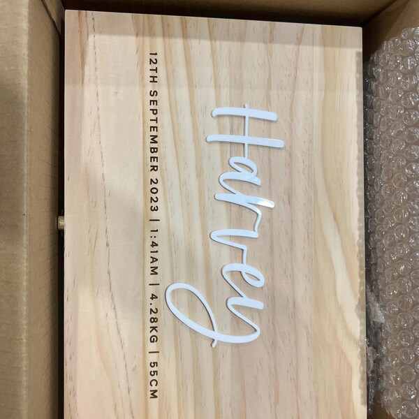 Personalised Baby Keepsake Box - Daisy Flower - Wood Engraved Keepsake ...