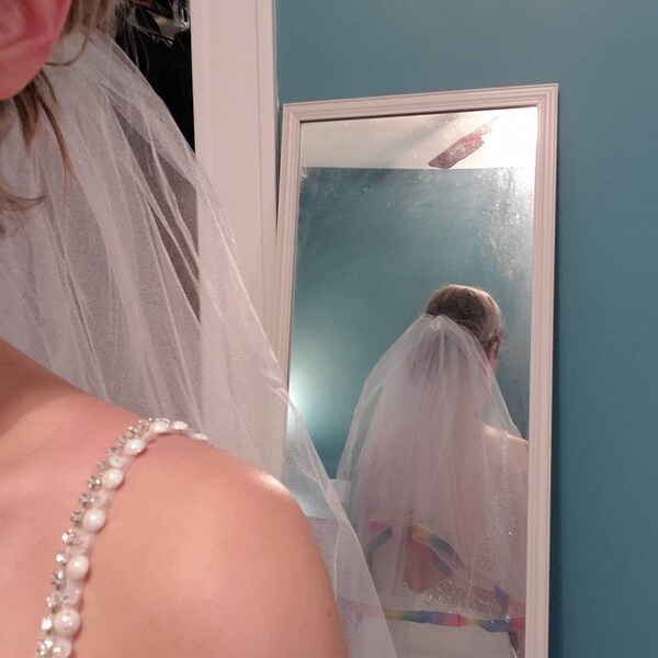 Wedding Veil, 1 Single Tier, Ivory Veil, Plain Veil, Short Veil, Elbow ...