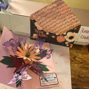 DIY Pop-up Butterfly explosion Card Template SVG and PDF Files for ...