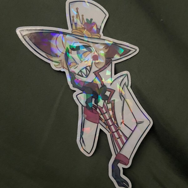 Hazbin Hotel Lucifer Sticker 4 Hazbin, Glitter, Laminated, Lucifer ...