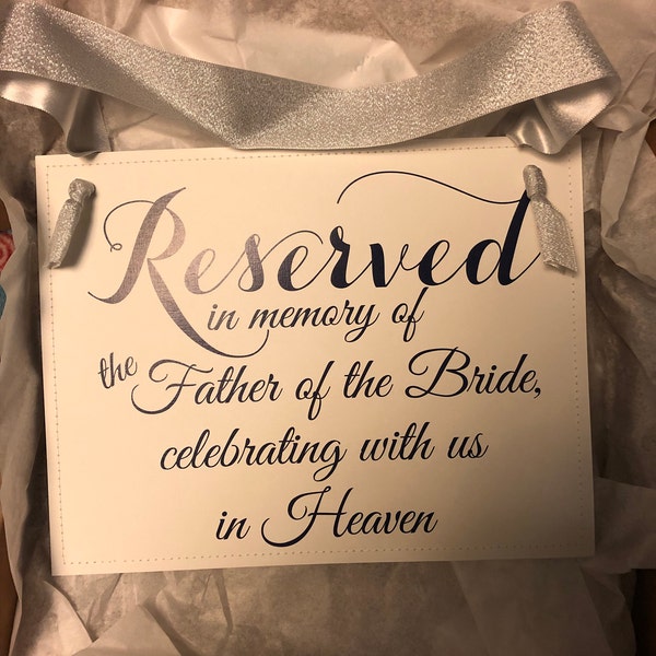 Father of the Bride Memorial Sign Reserved in Memory of Celebrating ...