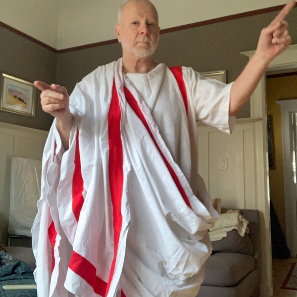 Men's Ancient Roman Senate White Linen Costume Toga for Re-enactment ...