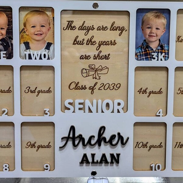 School Years From Birth to Senior Photo Frame, 20 Photo Collage Frame ...