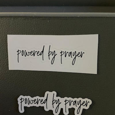 Powered by Prayer Sticker, Faith Decal, Pray Christian Laptop Decal ...