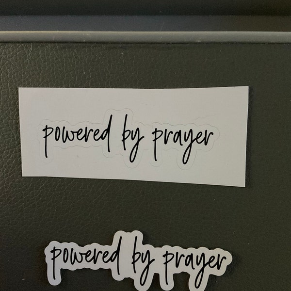 Powered by Prayer Sticker, Faith Decal, Pray Christian Laptop Decal ...