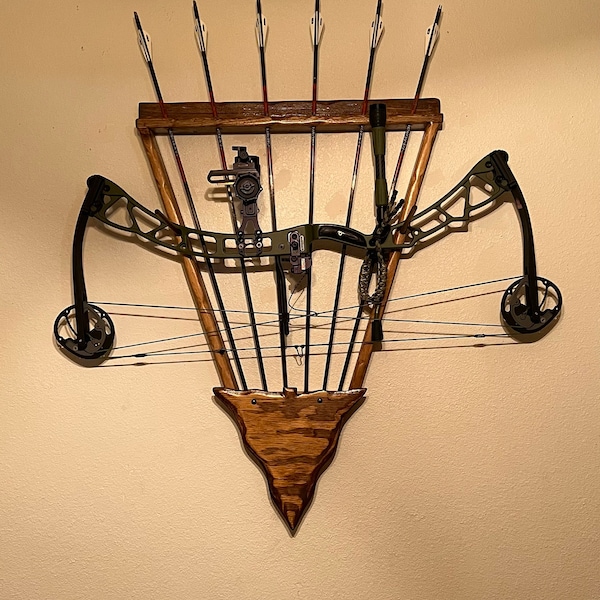 Archery Bow Rack, Wall Mounted, Bow Rack, Rusted Wood Bow Rack,bow ...