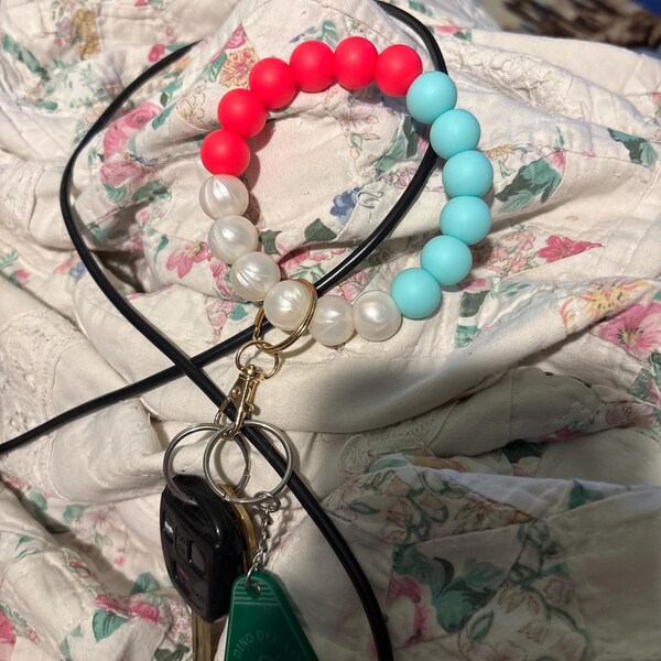 Custom Lanyard Silicone Beaded - ID Badge Holder - Minimalist - Lobster ...