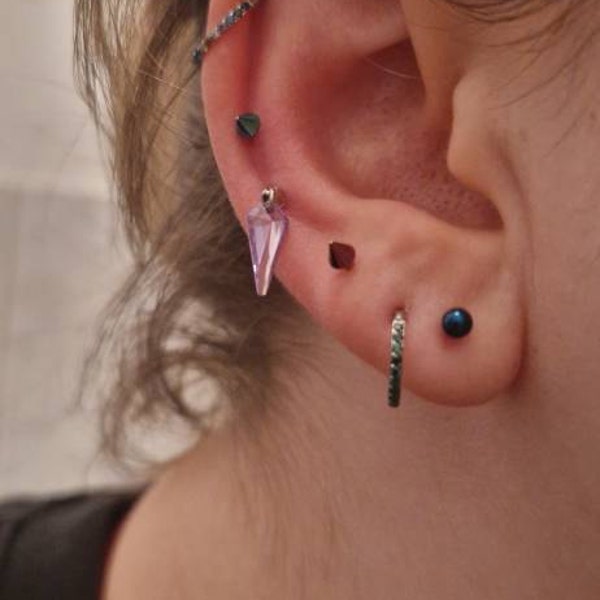 Marquis Piercing,cz Curved Bar Piercing,inner Conch Piercing,cartilage ...