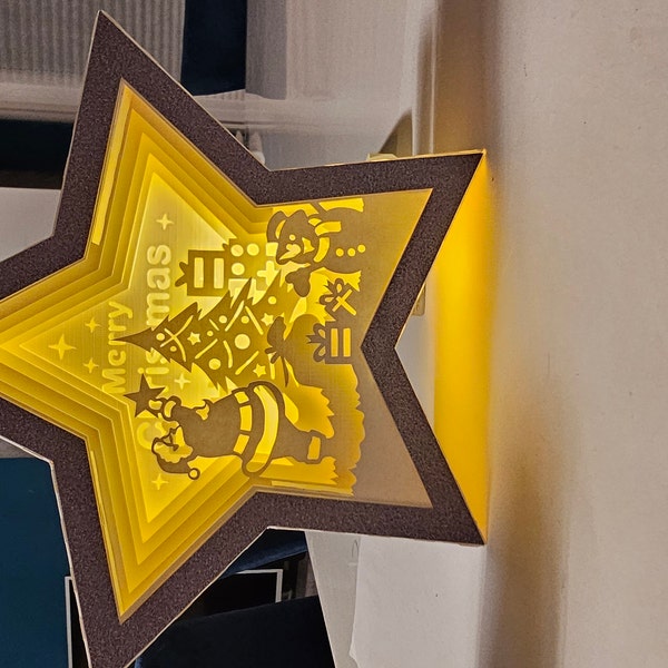 Pack 3 Christmas Star Lantern Shadow Box SVG for Cricut Proroject ...