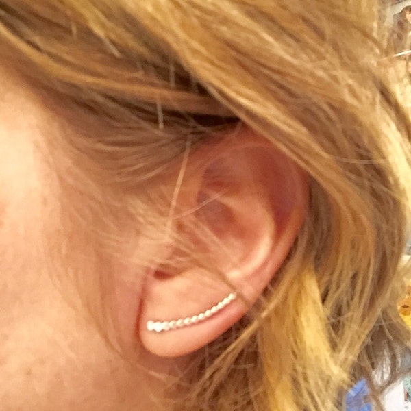 Bar Pin Earrings, Beaded Cuff, Bar Ear Sweep, Wire Ear Wrap, Cuff ...