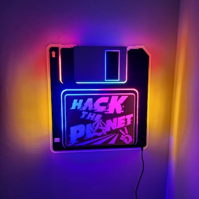 Back to the Future Illuminated Sign Floppy Disk Retro Design Back to ...