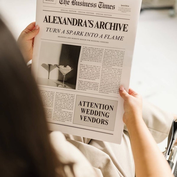 Canva Business Newspaper Template, Editable Large Newspaper ...