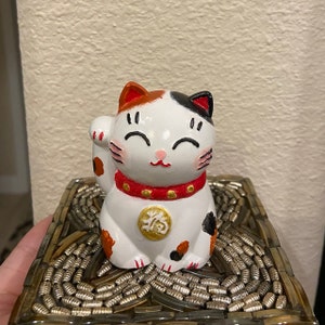 Ceramic Lucky Cat Set Lucky Cats for Luck Happiness Wealth - Etsy