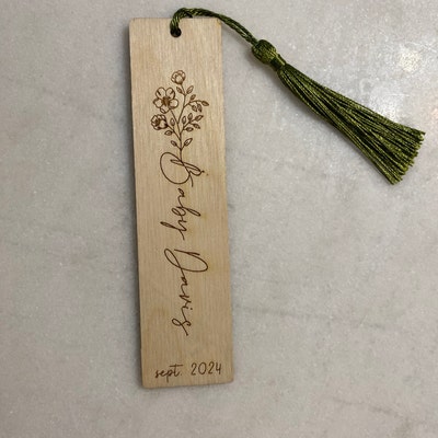 Custom Wood Bookmarks With Tassel, Personalized Wooden Bookmark, Unique ...