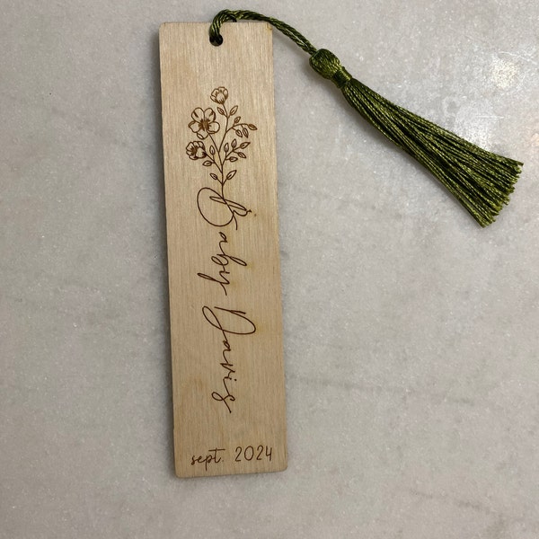 Personalized Bookmark Wedding Favors, Wood Engraved Bookmark, Bulk ...