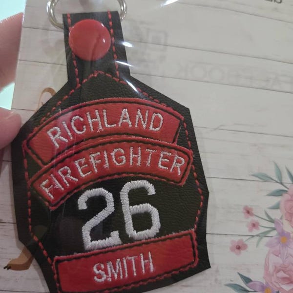 Firefighter Helmet Shield Keychain, Personalized Fireman, Fire Wife Bag ...