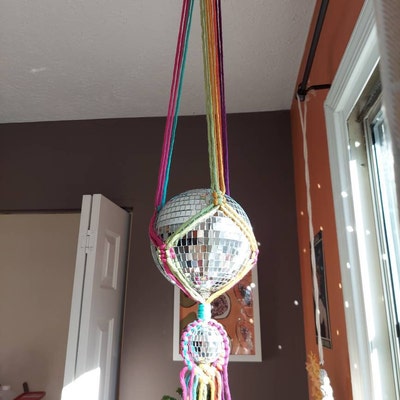 Disco Fringe Ball Macrame Disco Hanger Fringe Ball disco Ball Disco ...