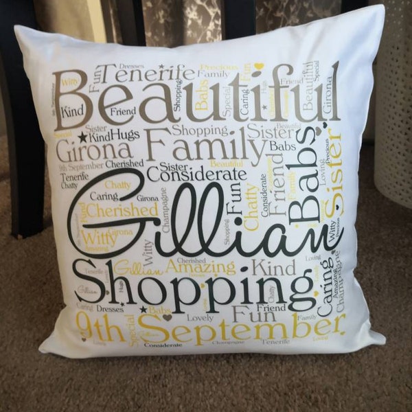 Personalised Birthday Cushion Any Age Personalise With Your Own Wording ...