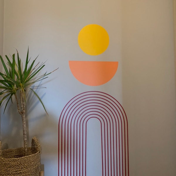 Boho Colorblock Wall Decals - Removable Wall Stickers, Abstract Modern ...