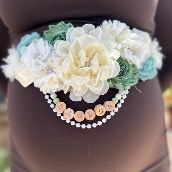 Classic Winnie the Pooh Theme Maternity Sash, Sage Maternity Sash ...