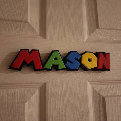 Custom Mario Style Name Sign Personalized Desk Sign Boy - Etsy