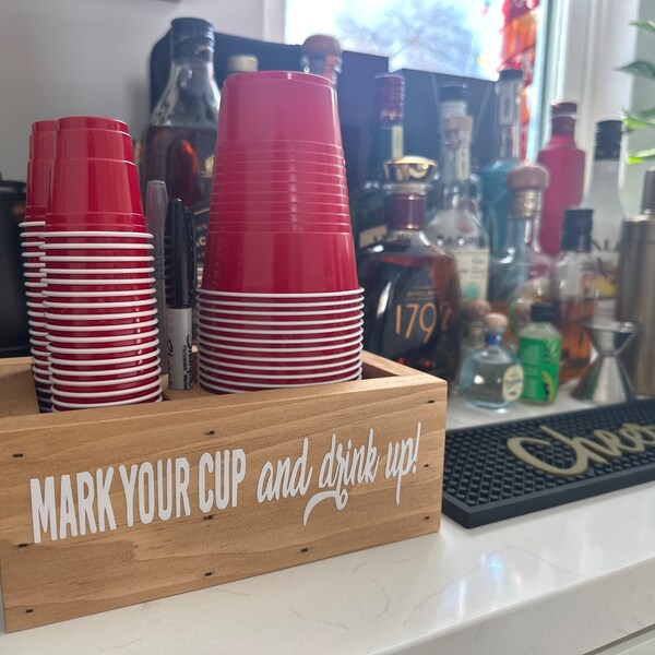 Beer Pong Game Box - Pine Wood - Tailgate - Sink & Drink - Red Solo Cup ...