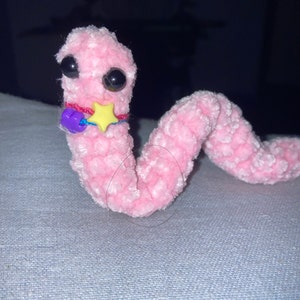 Posable Worm Plushie _______________ Mini Crochet Worm Doll - Etsy