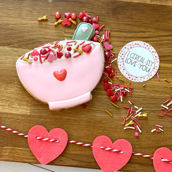 Printable Valentine's Day Cookie Tag - I Cereal-sly Love You Red Pink ...