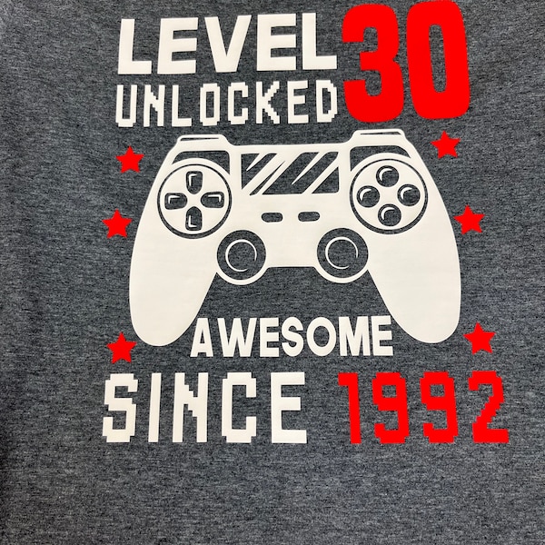 Level 30 Unlocked SVG 30th Birthday Gamer 30 Years Old Born in 1996 ...