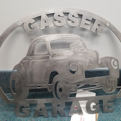 1941 Hot Rod Garage Gasser Blown Drag Race Car Sign Metal Art - Etsy