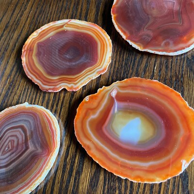 Red Rust Agate Microcrystalline Quartz Premium Coasters set of 4 Gift ...