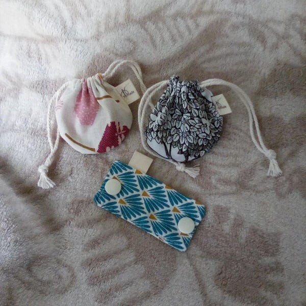 Mini Jewellery Bag Drawstring Pouch Handmade Round Pouch Sac Pochon 100 ...