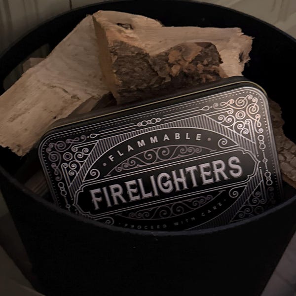 Firelighter Box Metal Tin Storage Holder Fire Lighters Matches Camp ...
