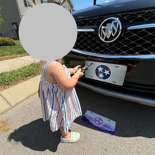 Retro Smiley Face Flower-retro Daisy License Plate-hippie Flower ...