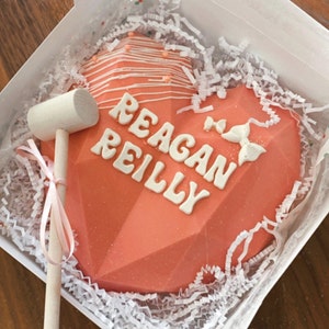 Baby Announcement / Gender Reveal/breakable Chocolate Heart / Baby Gift ...