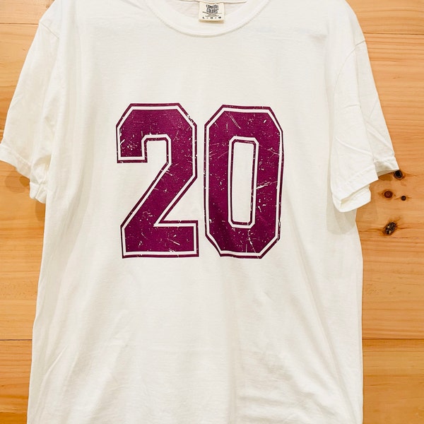 Comfort Colors, Custom Number Shirt, Number Shirt, Your Number Shirt ...