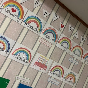 Bright Birthday Bulletin Board Classroom Birthday Display - Etsy