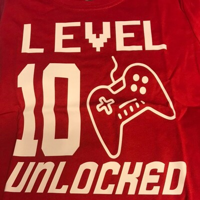 Gaming Number Birthday Shirt 10 Th Birthday Boys Level 10 - Etsy