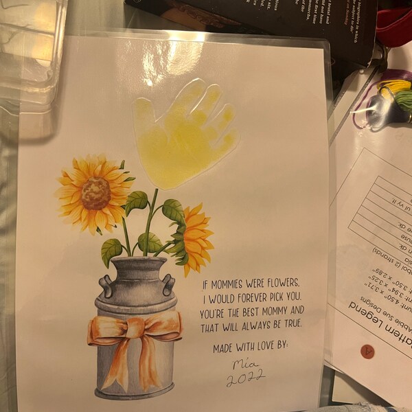 Mother's Day Crafts, Printable Handprint Craft, Sunflower Handprint ...
