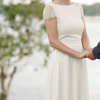 Modest Wedding Dress Reception, Simple Wedding Dress Open Back ...