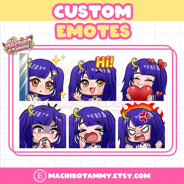 Custom Pngtuber Chibi, Pngtuber Model, Chibi Emotes, Discord Twitch ...