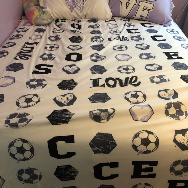 Girls Soccer Bedding for Girls Soccer Comforter Soccer Duvet Cover ...