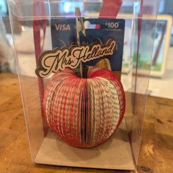 Book Page Apple • Teacher Appreciation • Paper Apple •teacher• Note ...
