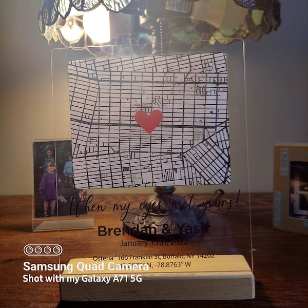 First Date Love Street Map Acrylic Plaque, Coordinates Where We Met ...