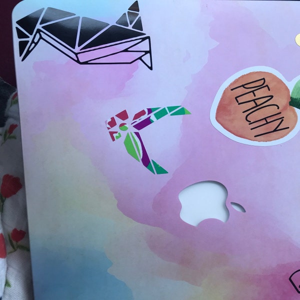 Peachy Decal - Peach Vinyl Sticker - Watercolor Peach Decal - Car ...