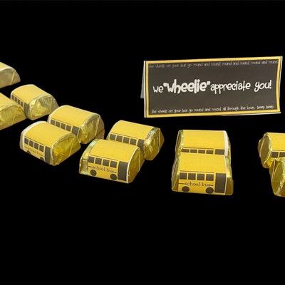 School Bus Candy Wrapper Instant Download, Bus Driver Appreciation, Bus ...